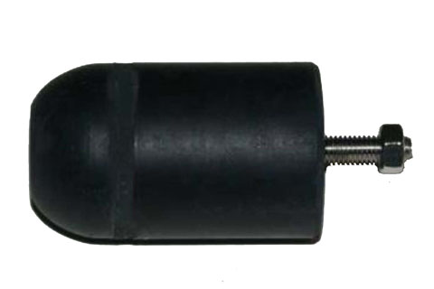 Large Rubber Stop 38mm Dia x 63mm Long - M6 Thread Nyloc Nut - Airefrig