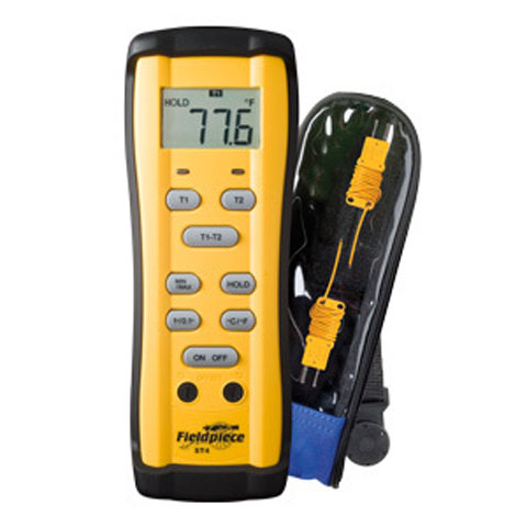 Fieldpiece Dual Temperature Meter in clear front case - Airefrig